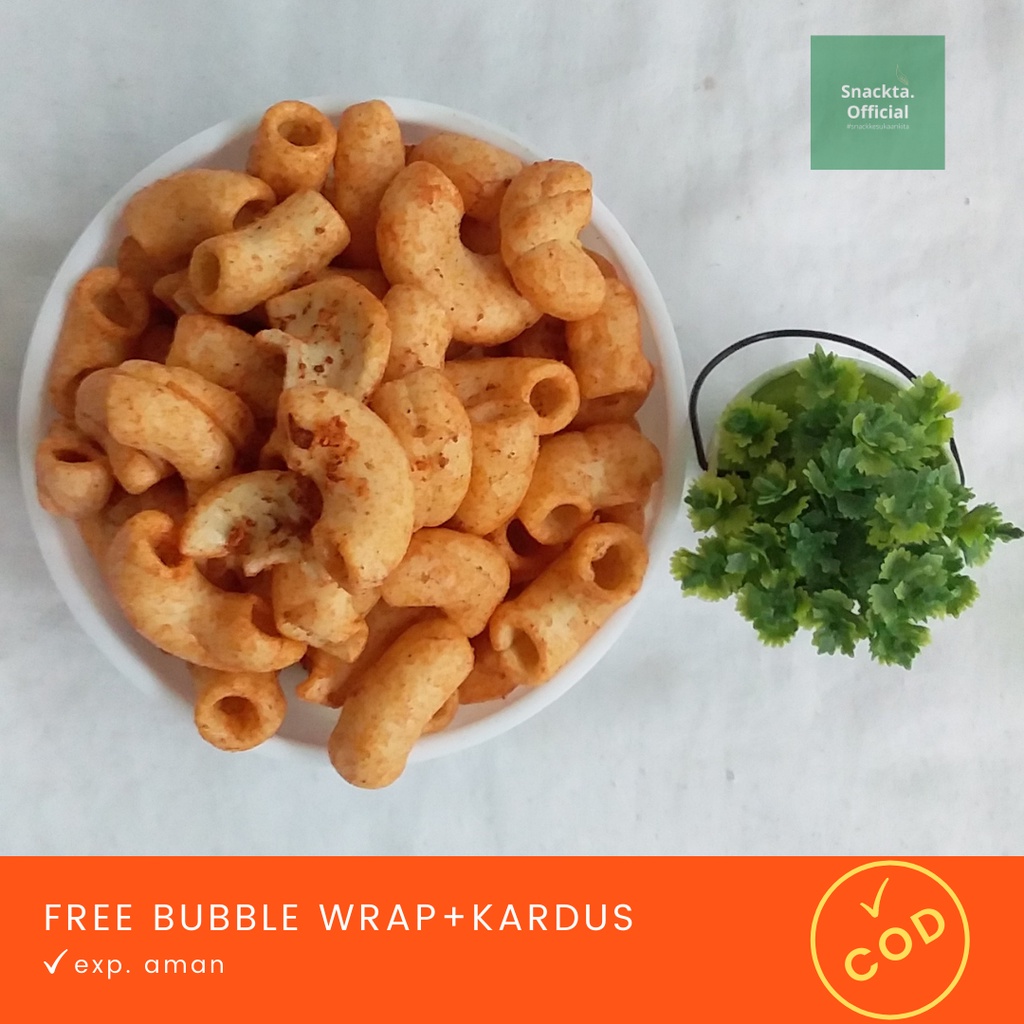 Jual Snack Kiloan Makanan Ringan Cemilan Jajanan Pedas Renyah MAKARONI ...