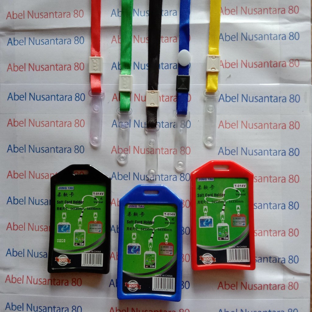 Jual Paket Casing ID Card Karet 1 Sisi dengan Tali Impor Kait Karet 1cm ...