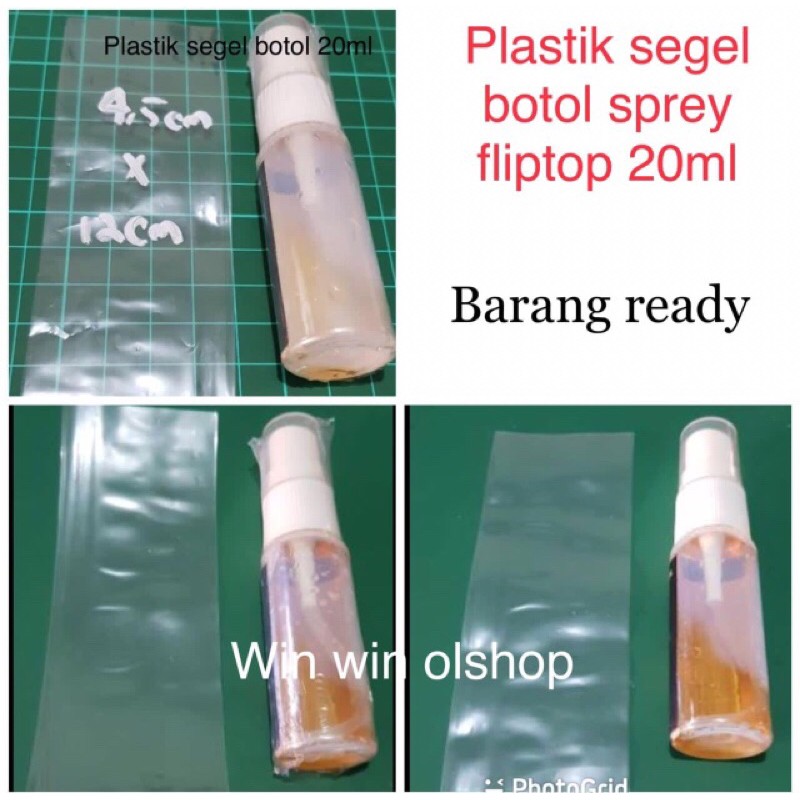 Jual segel plastik botol sprey 20ml botol fliptop plastik wrap | Shopee ...