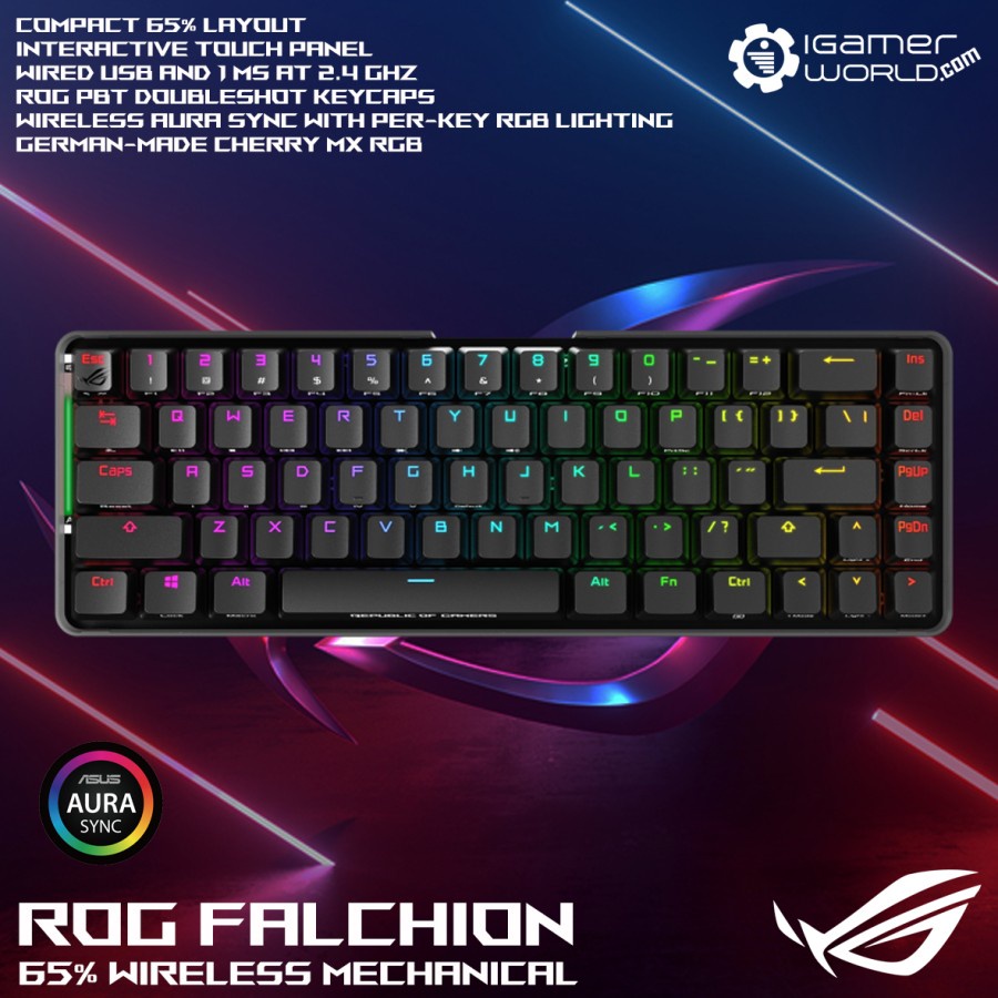 Jual ASUS ROG Falchion 65% Wireless Mechanical Gaming Keyboard | Shopee ...