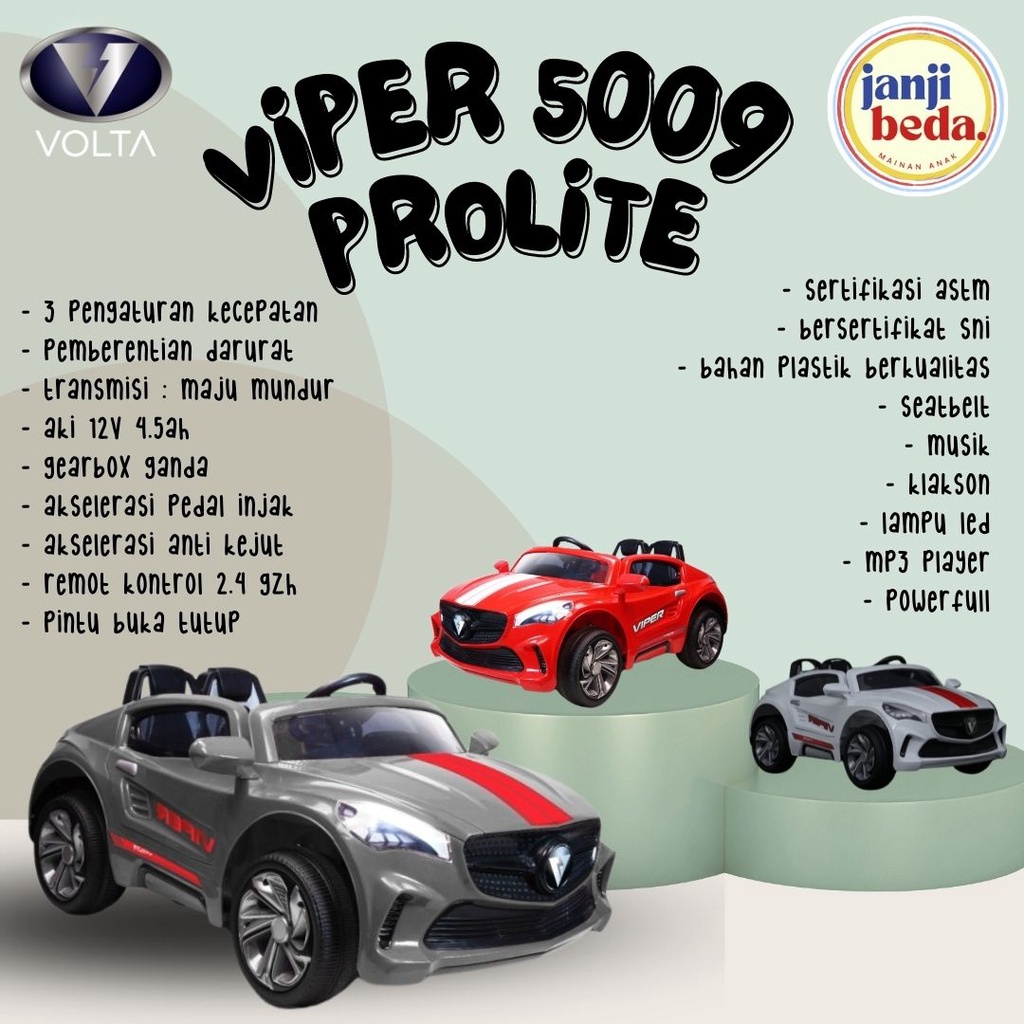 Jual Mainan Anak Mobil Aki VIPER Prolite VOLTA 5009 SHP TOYS Maenan ...