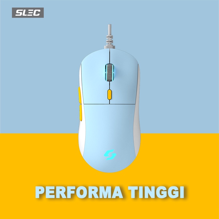 Jual SLEC Gaming Mouse SL8 Sky Blue | Shopee Indonesia