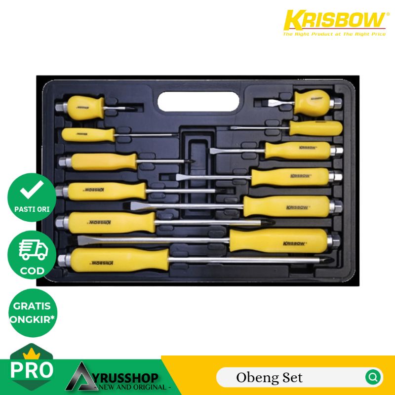 Jual Krisbow Set Obeng 12pcs Plus Box Kotak/Screwdriver Set | Shopee ...