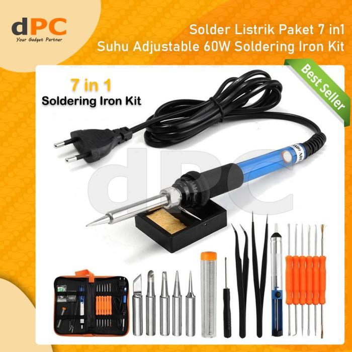 Jual Las Paket Solder Listrik 7 In1 Suhu Adjustable 60W Soldering Iron Kit | Shopee Indonesia