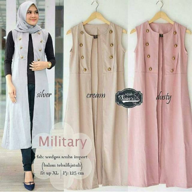 Jual Baju Outer Wanita Military Vest | Shopee Indonesia