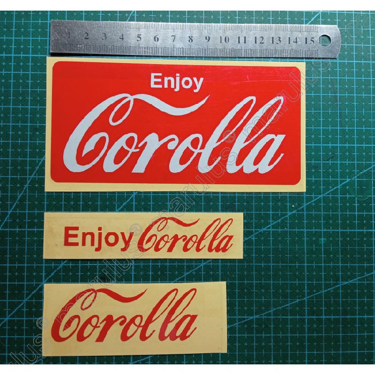 Jual Stiker Cutting Enjoy Corolla 3 pcs Stciker Kaca Mobil Toyota Japan ...