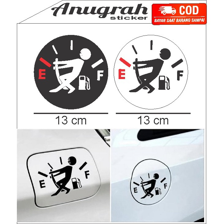 Jual Stiker Tutup Tangki Mobil Unik Lucu Cutting Sticker Fuel Indicator ...