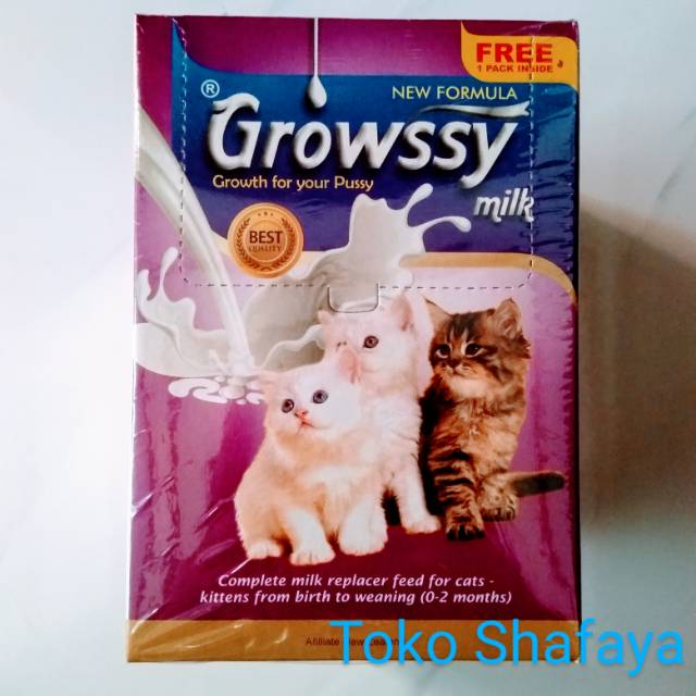 Jual Susu Kucing Merk Growssy 1 Box Isi 10 Sachet + Gratis 1 Sachet ...