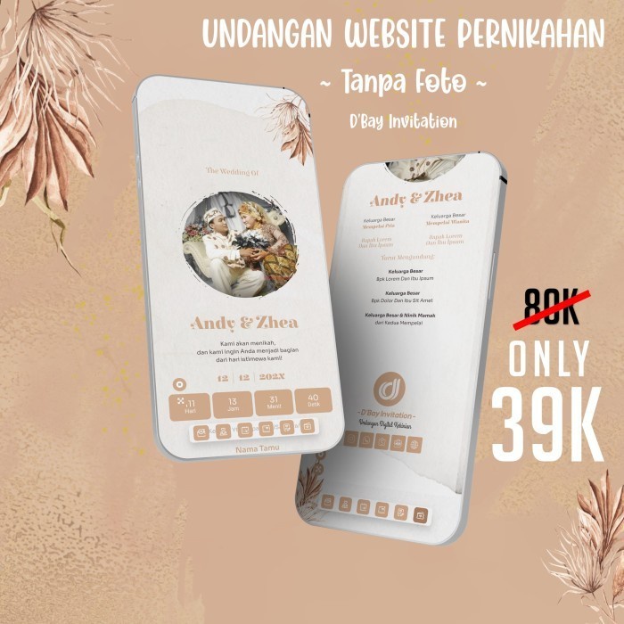 Jual Undangan Digital Website Pernikahan | Tema Foto & Tanpa Foto | Undangan Digital Web | Tema ...