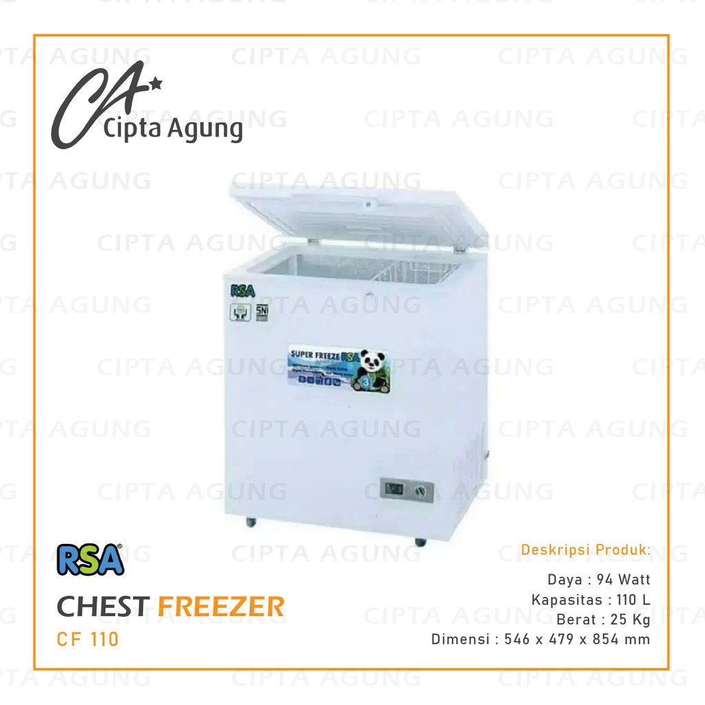 Jual RSA FREEZER BOX CF 110 / FREEZER BOX CF110 KAPASITAS 100 LITER ...
