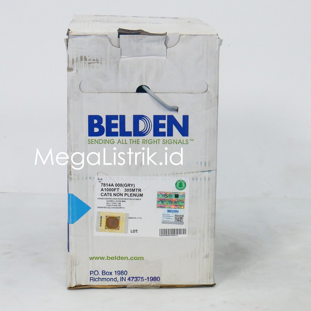 Jual BELDEN KABEL DATA LAN CAT6 METERAN / UTP CAT 6 ECER PER METER ...