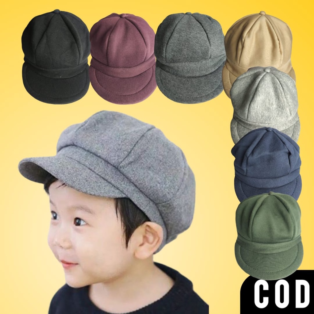 Jual Topi Baret Apolo Mario Anak Newsboy Cap Topi Pet Topi Beret Hat ...
