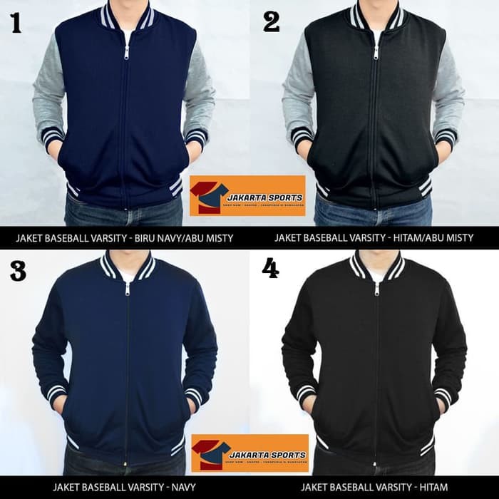 Jual Dijual JAKET BASEBALL FULL HITAM RESLETING PRIA WANITA MURAH ...