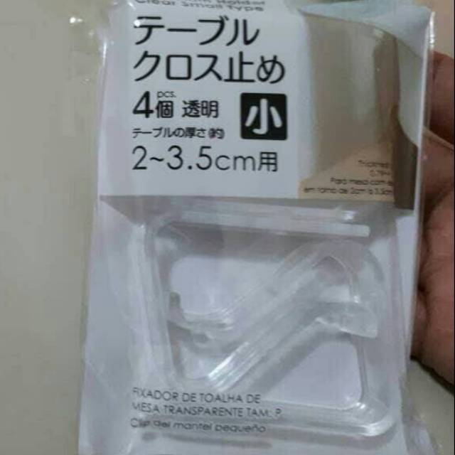 Jual Daiso Table Cloth Holder Clear 4 Corner PENJEPIT Taplak Meja Sisi ...