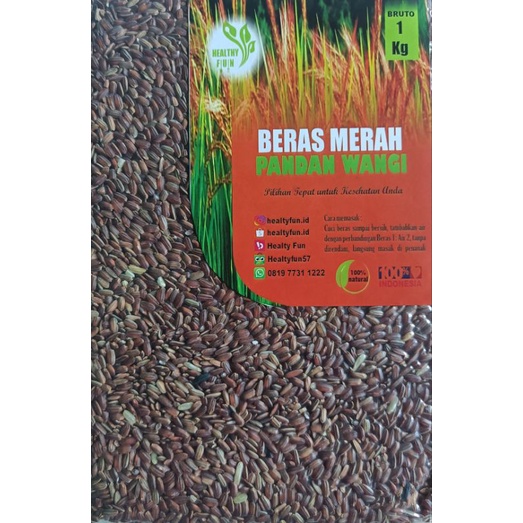 Jual Beras Merah Pandan Wangi Punel Enak dan Murah | Kemasan vakum ...