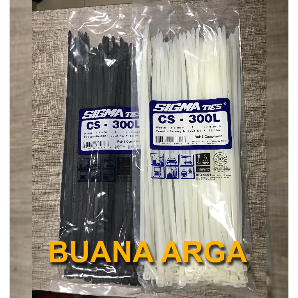 Jual Cable Ties Sigma CS-300L / T/XL Hitam / Putih CV - 300L / T / XL ...