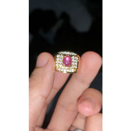 Jual Batu cincin permata natural ruby star top | Shopee Indonesia