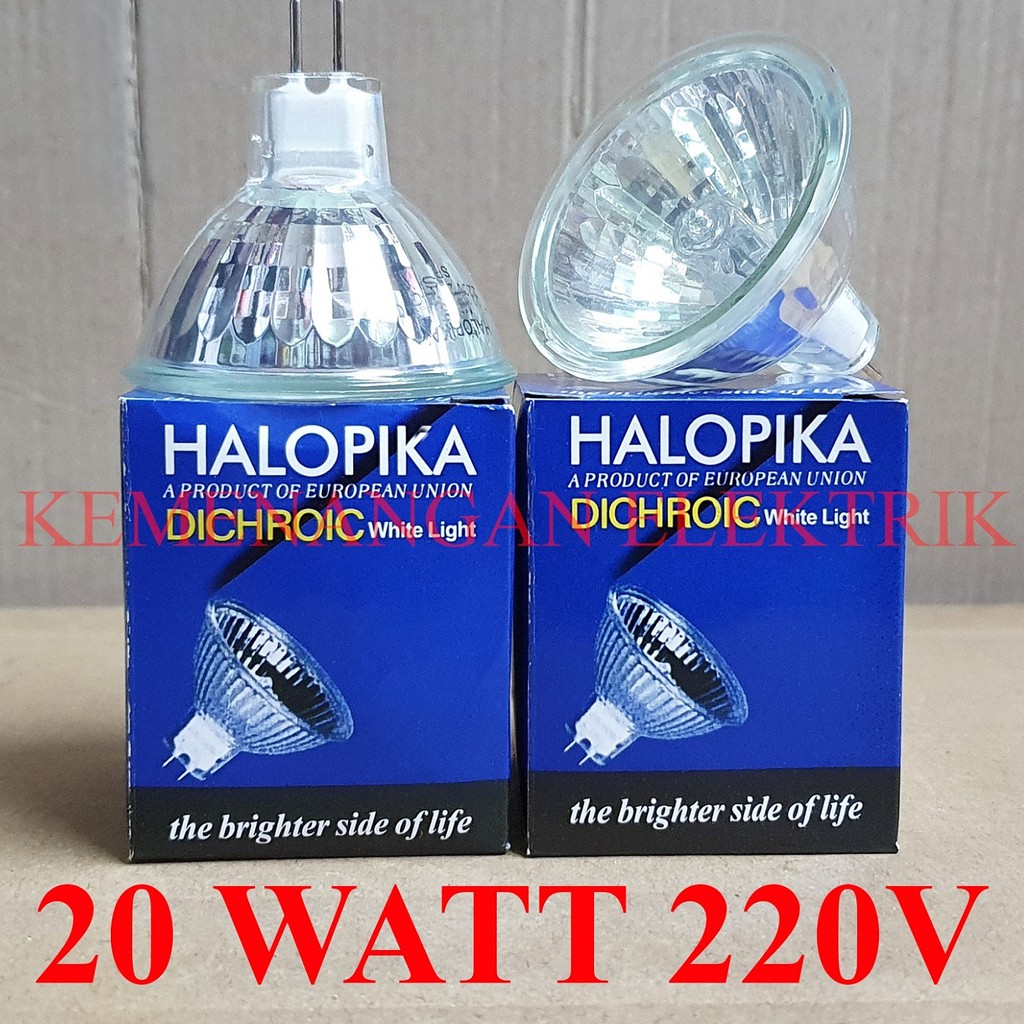 Jual LAMPU HALOPIKA HALOGEN MANGKOK 20W MR16 SINAR KUNING DICHROIC 20 W 20WATT 220V / HALOGEN ...