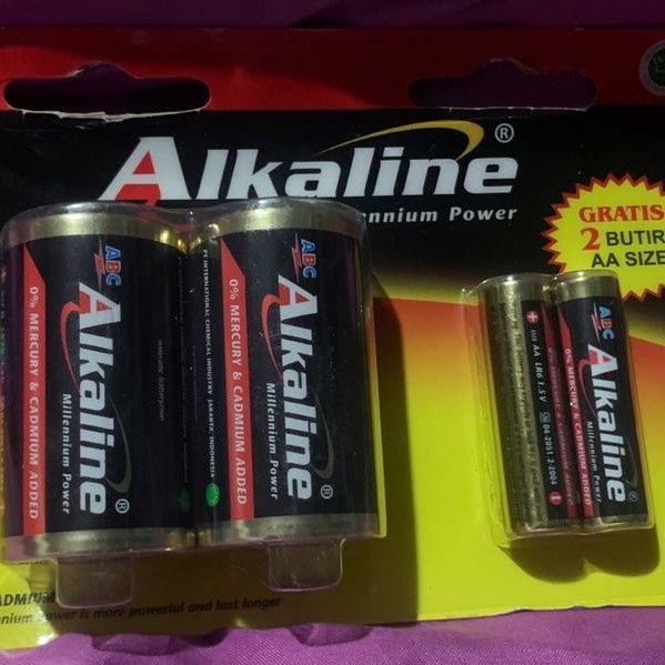 Jual Baterai ABC Alkaline Type D / Battery ABC LR20 Size D - Isi 2 + 2 ...
