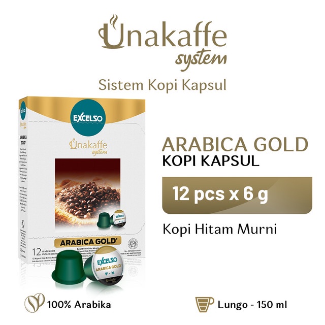 Jual EXCELSO UNAKAFFE Arabica Gold - Kopi Kapsul-Capsule Coffee (12x6gr ...