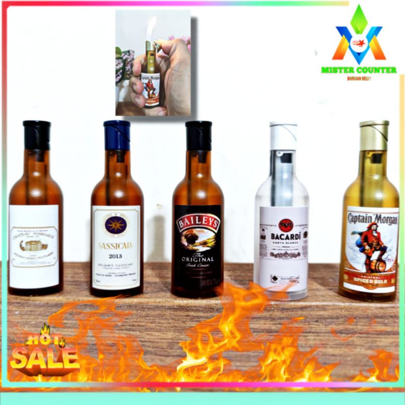 Jual Korek Api Unik Model Botol Minum - Korek Gas Isi Ulang Motif Botol ...