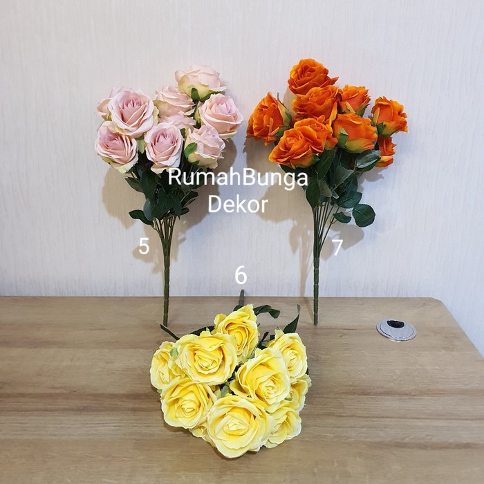 Jual Bunga Rose Mawar Artificial x12 ( Ada 7 Warna ) | Shopee Indonesia