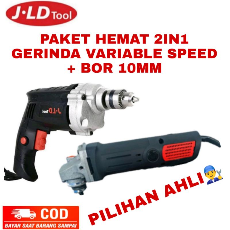 Jual PAKET HEMAT 2PC GERINDA VARIABLE SPEED + BOR 10MM JLD TOOLS ...
