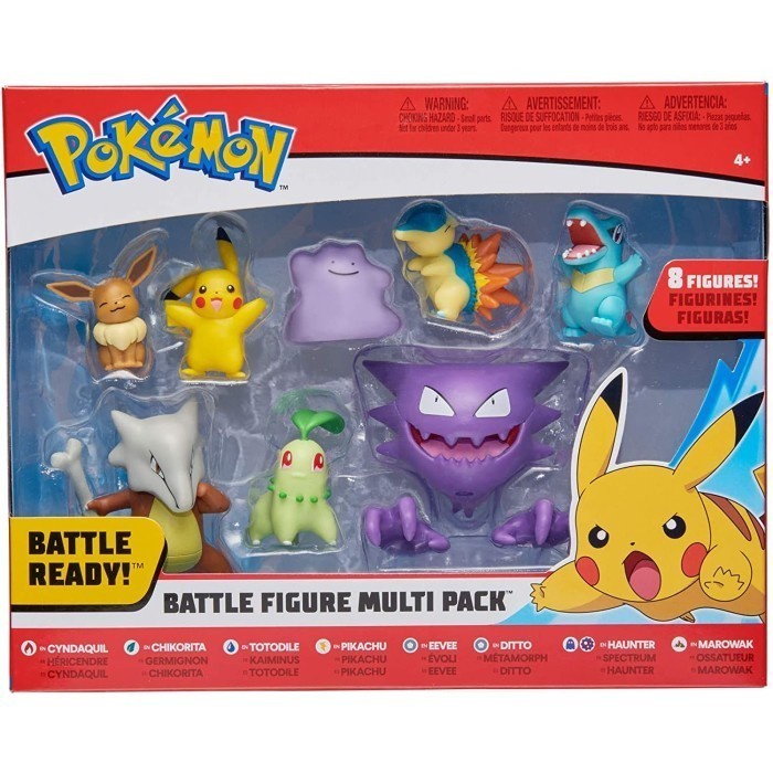 Jual Pokemon WCT 8 Figure Multi Pack Haunter Marowak Cyndaquil Totodile ...