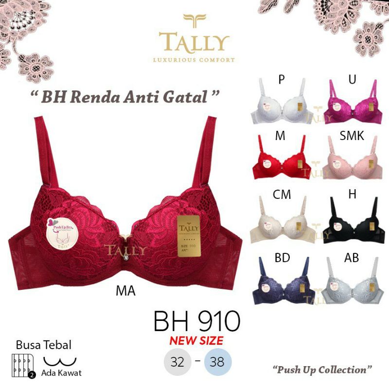 Jual Bh Tally 910 Push Up Collcetion | Tally Bra 910 Busa Tebal ...