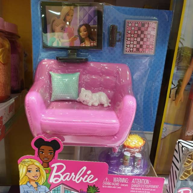 Jual Barbie Sofa living room & TV Playset | Shopee Indonesia