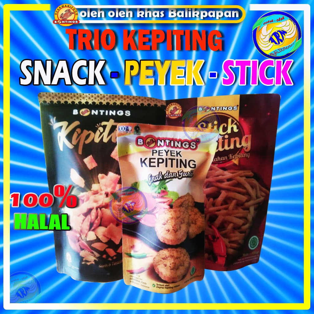 Jual Peyek Kepiting snack dan stick cimi cimi Khas Balikpapan paket isi ...
