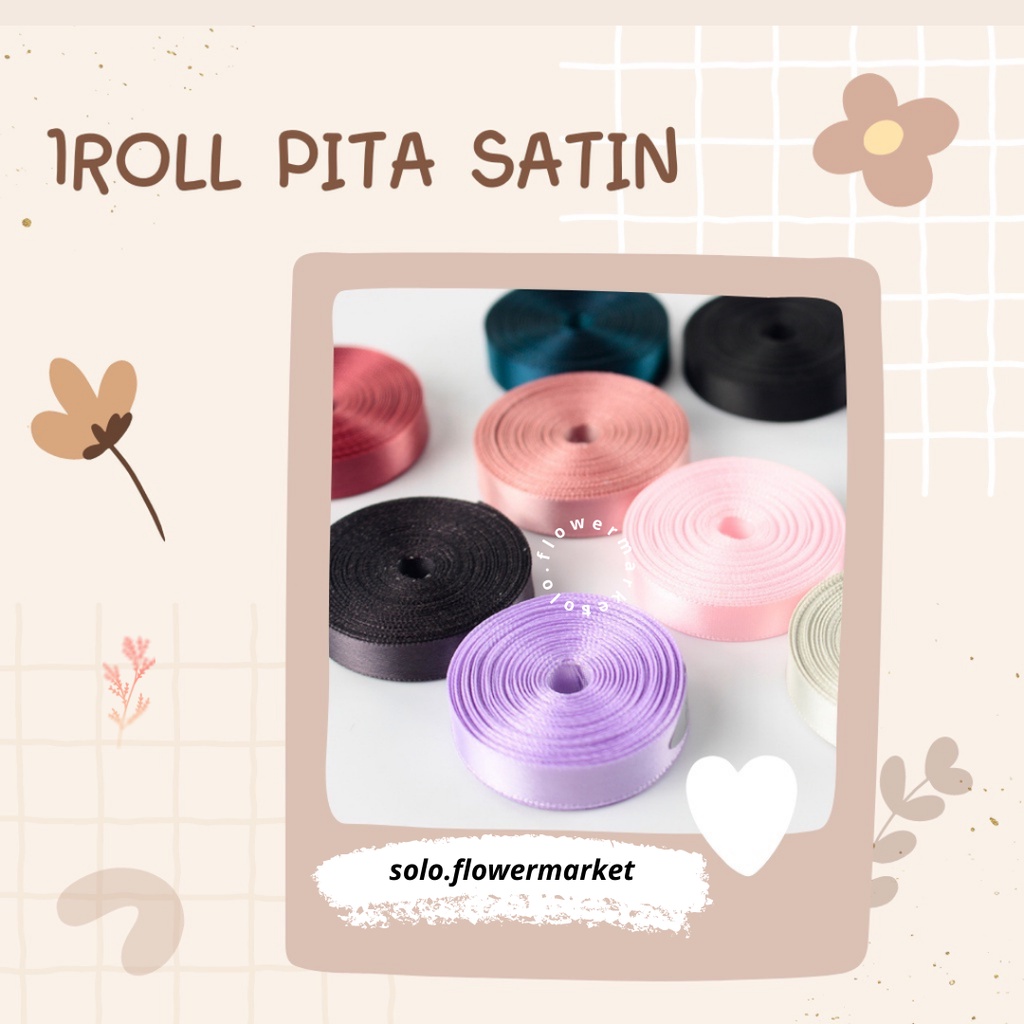Jual 1ROLL 90YARD PITA SATIN 1CM KECIL PREMIUM (ECER PER METER) PITA ...