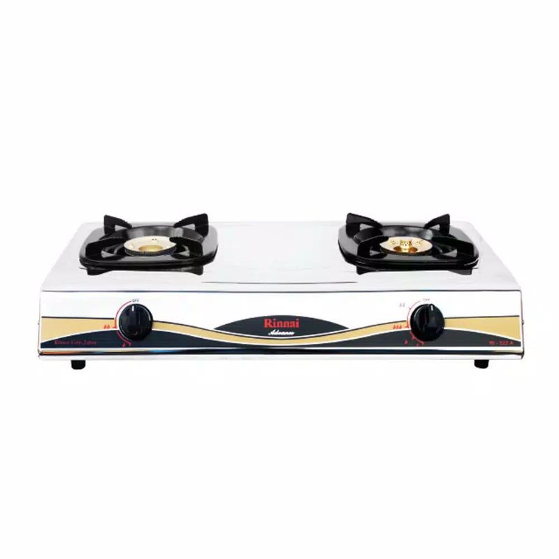Jual KOMPOR GAS RINNAI 2 TUNGKU 522A STAINLESS STEEL API BESAR | Shopee ...