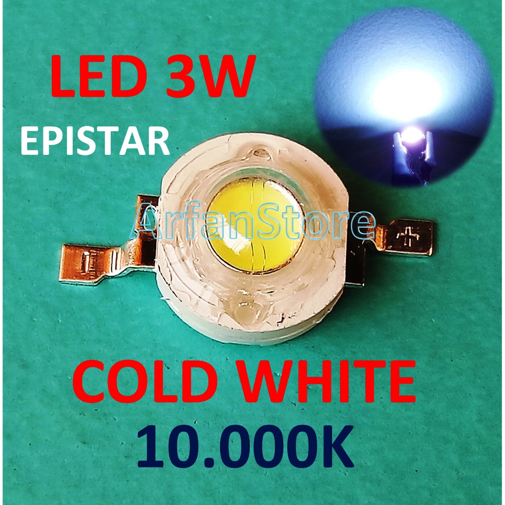 Jual LED 3W Cold White 10000K Emitter Bead HPL Super High Power Cool ...