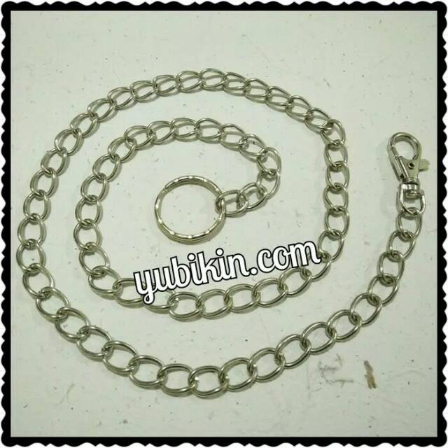 Jual 1 Piece Rantai Dompet Celana Besi Silver 70cm/60cm/50cm + Ring ...