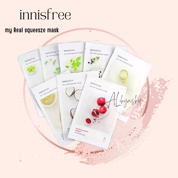 Jual Masker innisfree , INNISFREE MY REAL SQUEEZE SHEET MASK NEW PACKING ORIGINAL | Shopee Indonesia