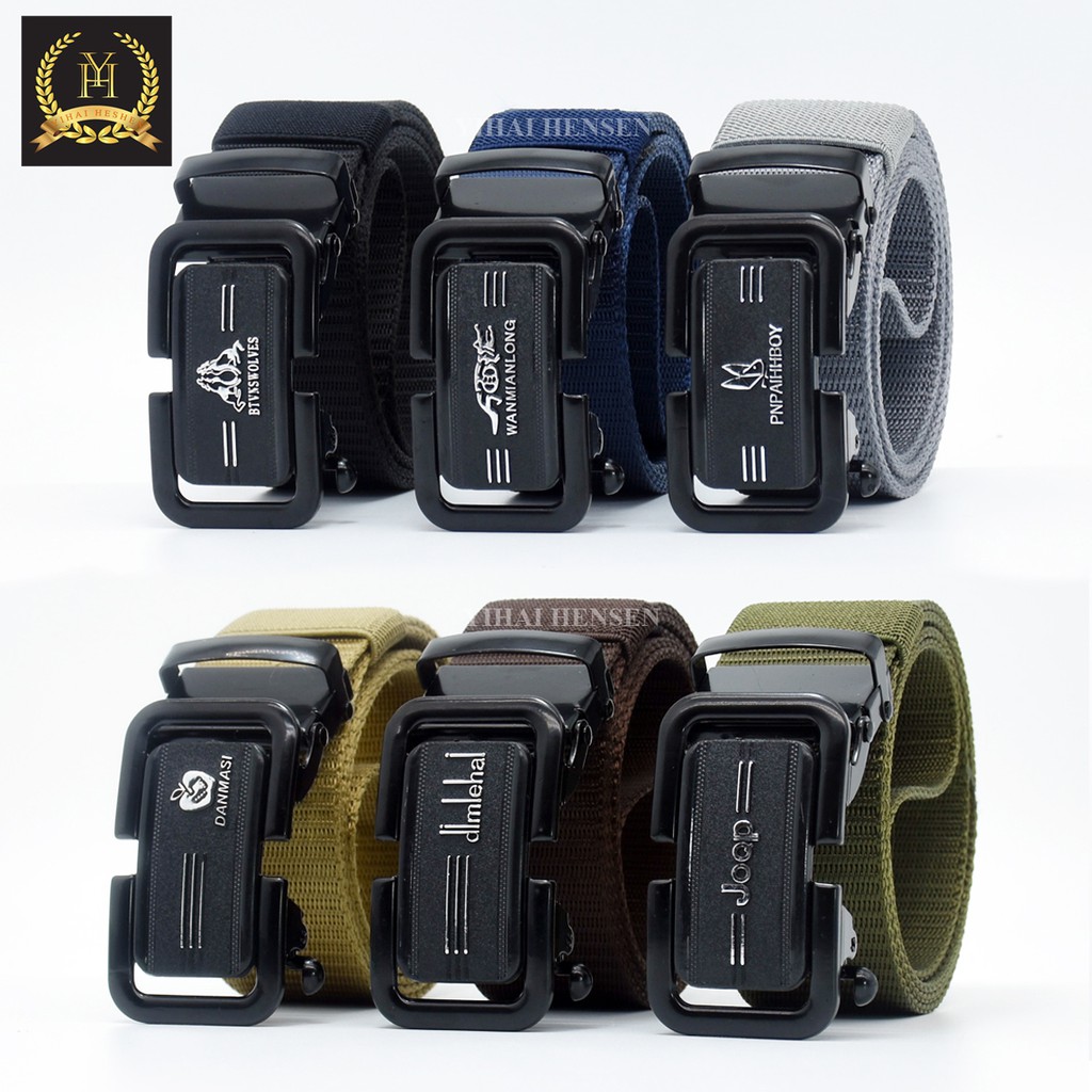 Jual [Y&H] Ikat Pinggang Pria Canvas Nylon Belt Nylon Canvas Sabuk Pria Nylon Kepala Logam Besi ...