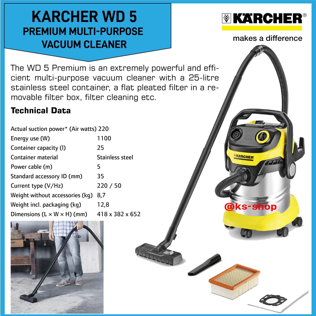 Jual Karcher MV 5 | WD 5 | MV5 | WD5 Premium Wet and Dry Vacuum Cleaner ...