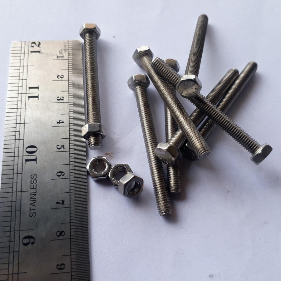 Jual BAUT STAINLESS M5 X 50 SS SUS 304 M5X50 ANTI KARAT KUNCI 8 DRAT 8 PANJANG 5CM 5 CM PLUS MUR ...