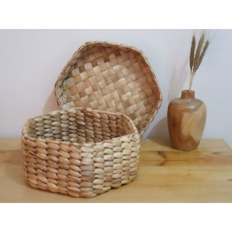 Jual Box Eceng Segi Enam/Anyaman eceng gondok | Shopee Indonesia