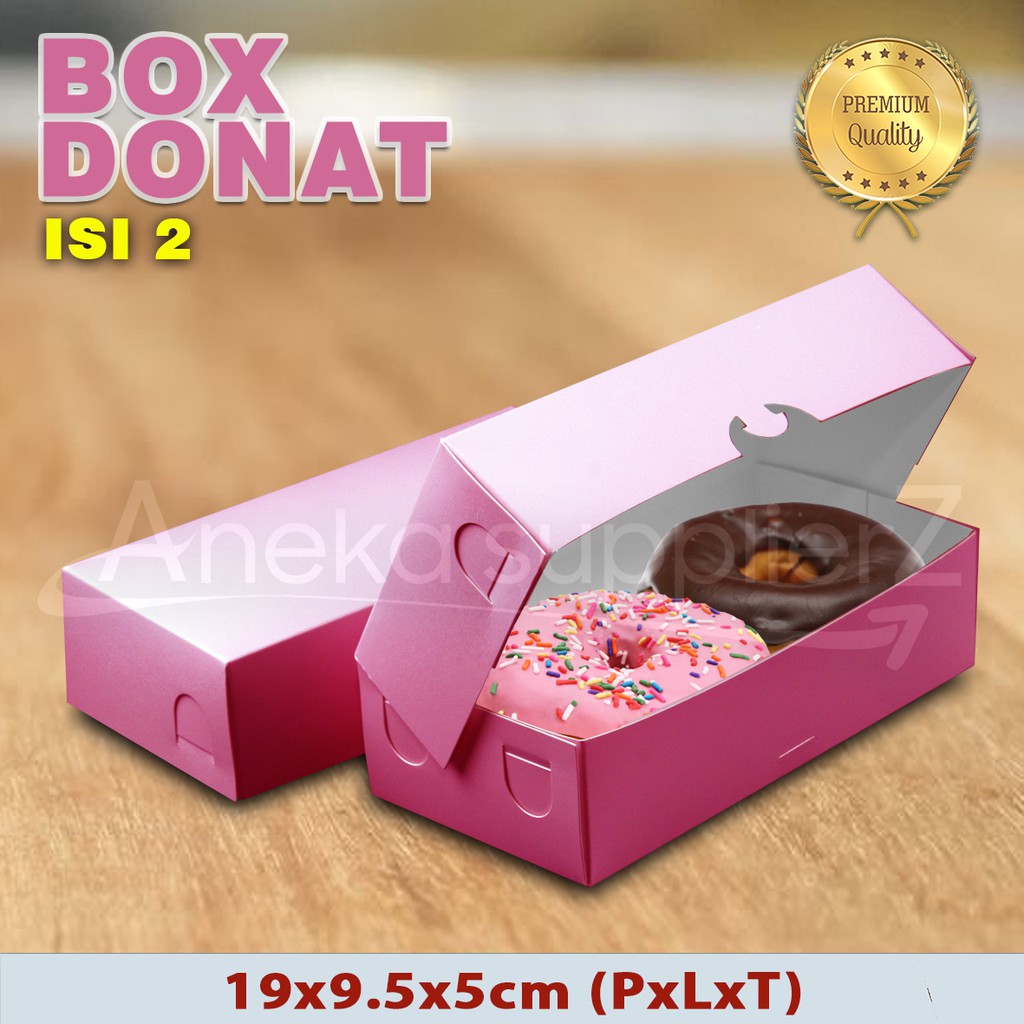 Jual Box Donat - Kotak Donat - Dus Donat - PINK - Isi 2 (50pcs ...