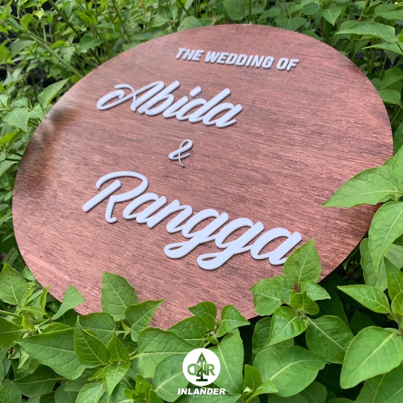 Jual WEDDING SIGN KAYU Bulat 2 Layer Akrilik CUSTOM BEBAS / SIGN BOARD ...