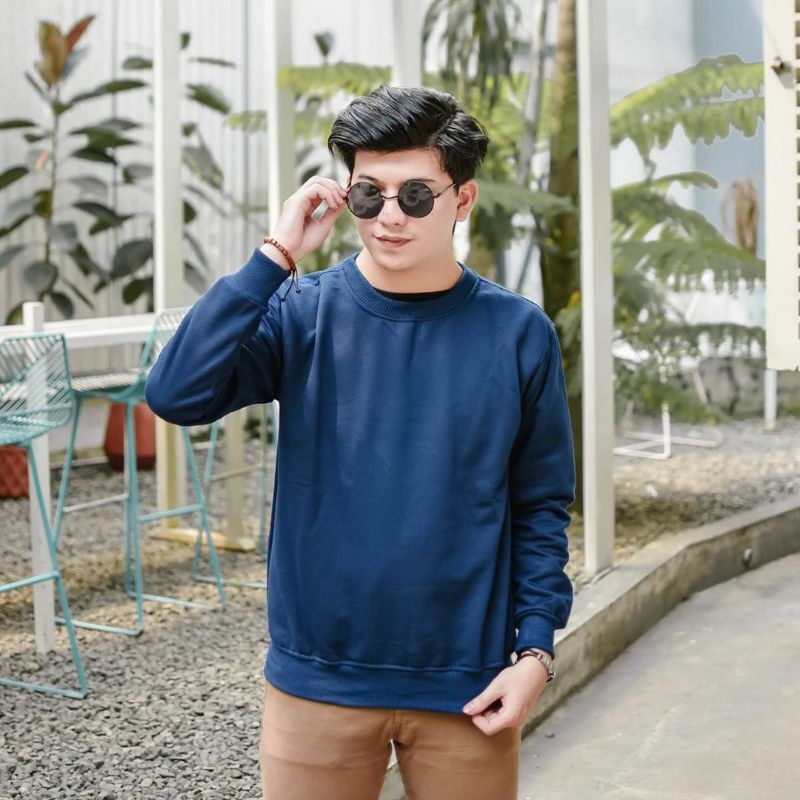 Jual SWEATER POLOS SWETER BASIC CREWNECK FLECE TEBAL JATIM JAWA TIMUR ...