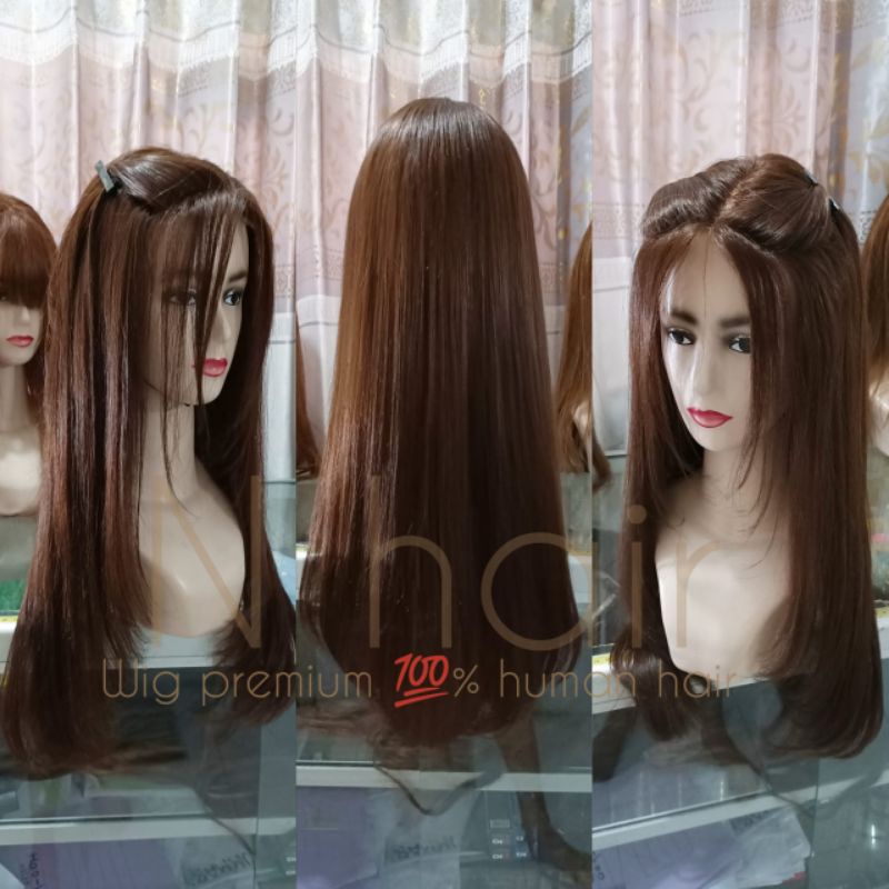 Jual WIG PREMIUM RAMBUT ASLI, 100% rambut asli | Shopee Indonesia