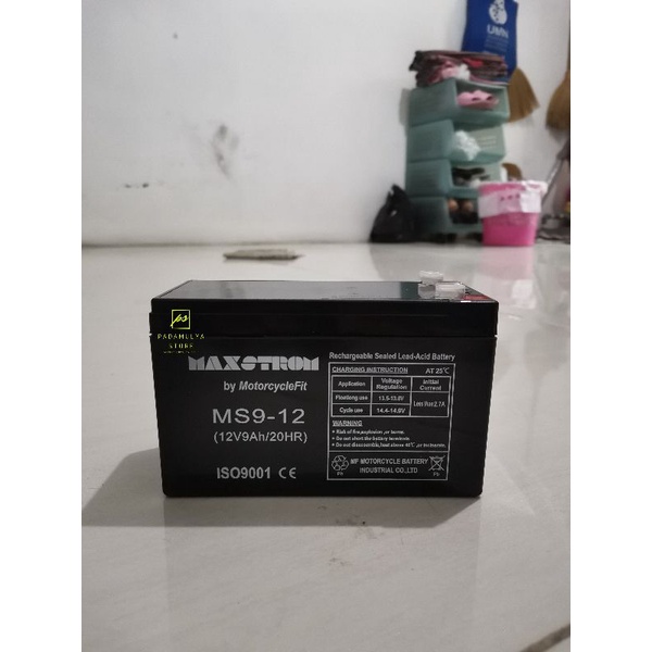 Jual Aki Kering Battery Ups Maxstrom 12V 9Ah Vrla Sepeda Scooter ...