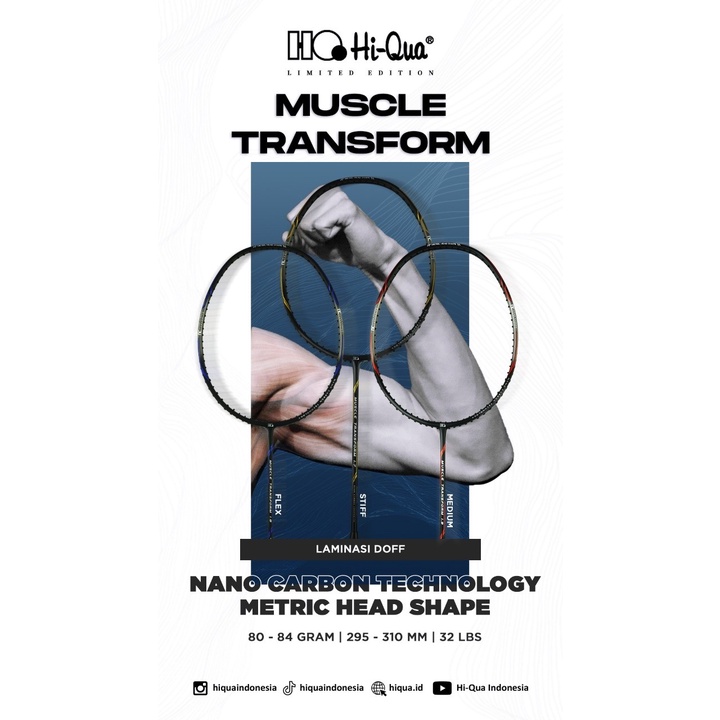 Jual Raket Badminton HIQUA LIMITED EDITION MUSCLE TRANSFORM 1.7/1.8/1.9 ...