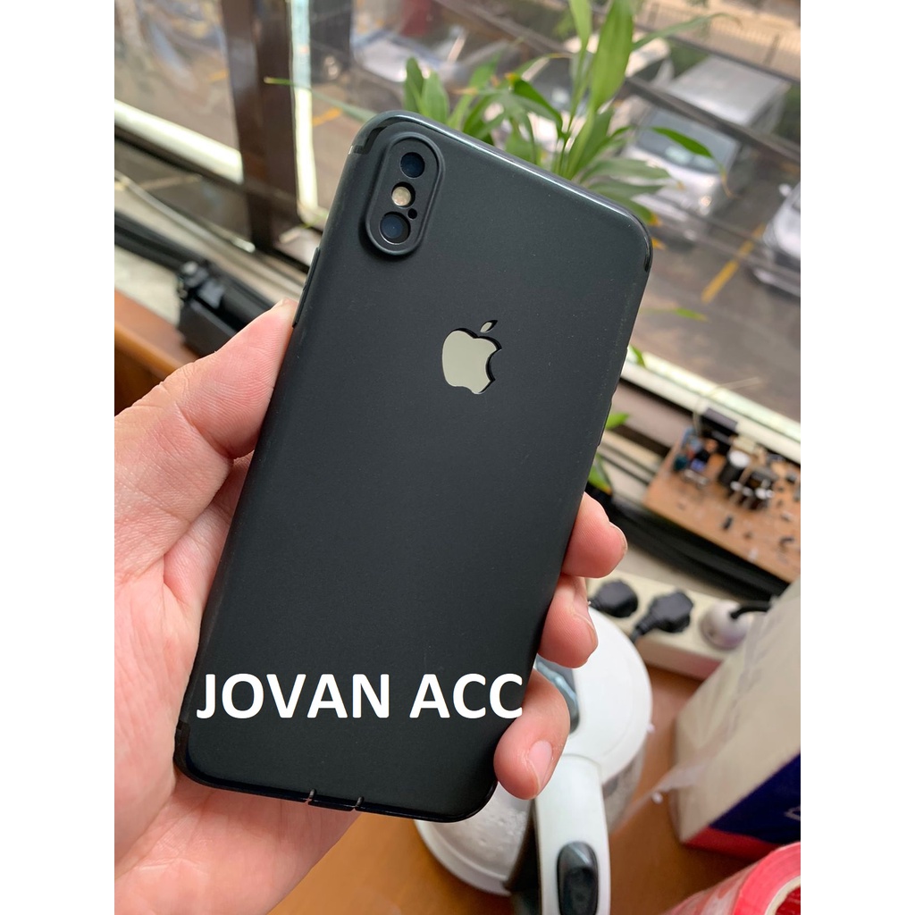 Jual IPHONE X XS XR XS MAX CASE LOGO APPLE BLACK PREMIUM SILIKON HITAM ...