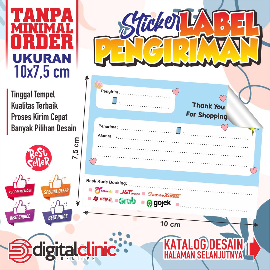 Jual Sticker Label Pengiriman Olshop / Kertas Label Pengiriman / Stiker ...
