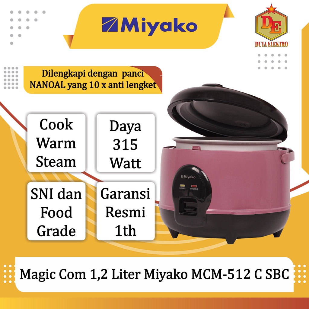 Jual Magic Com 1,2 Liter Miyako MCM 512 C SBC | Shopee Indonesia
