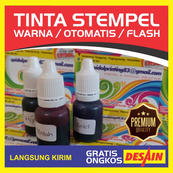 Jual TINTA STEMPEL FLASH/OTOMATIS/WARNA 5 Ml | Shopee Indonesia